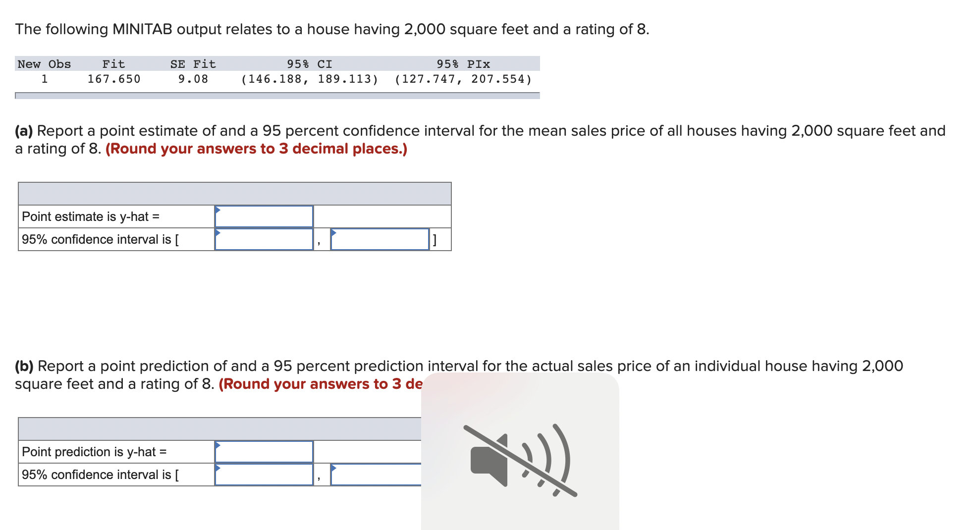 Solved The following MINITAB output relates to a house | Chegg.com