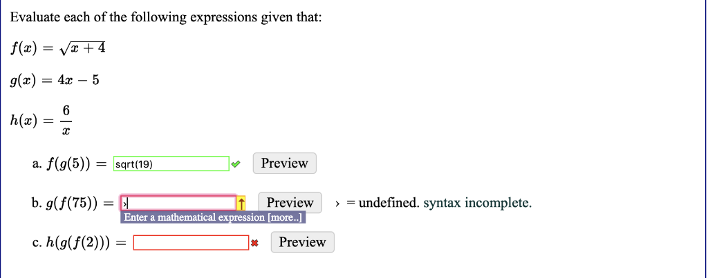Solved Evaluate each of the following expressions given | Chegg.com