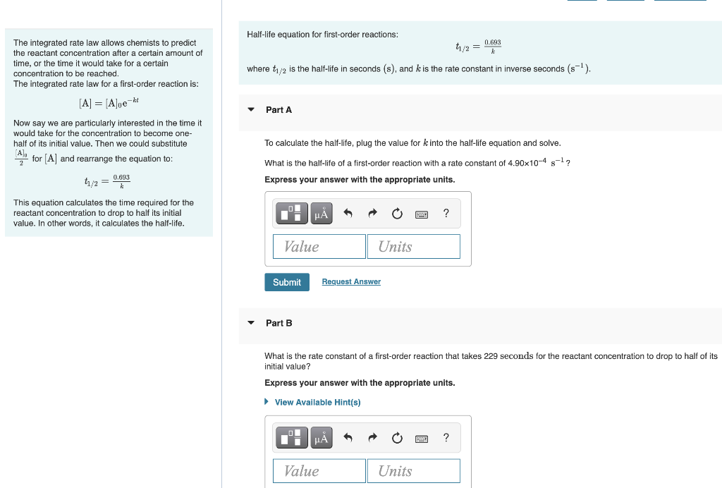 Solved The integrated rate law allows chemists to predict | Chegg.com