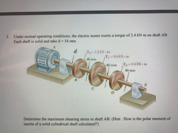 Solved Under normal operating conditions, the electric motor | Chegg.com