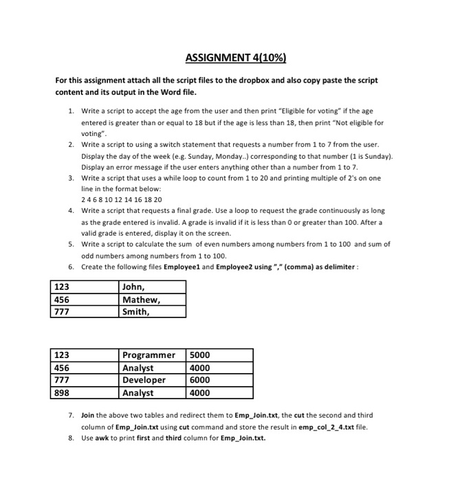 Solved ASSIGNMENT 4(10%) For this assignment attach all the | Chegg.com