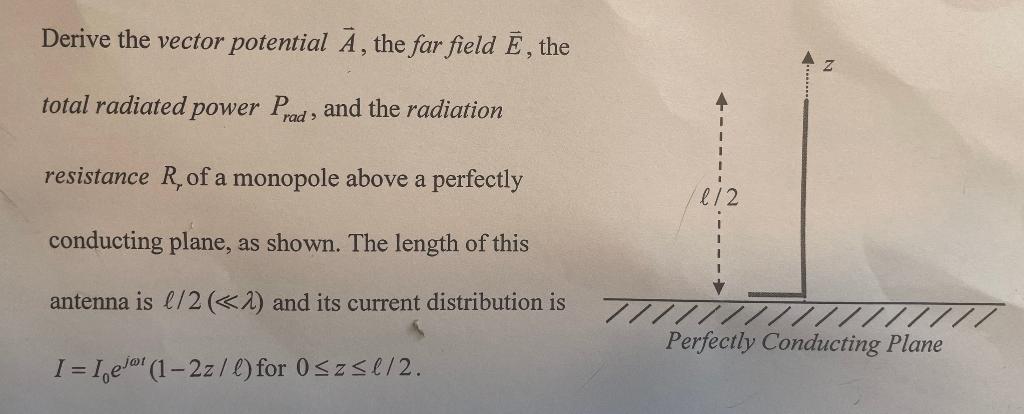 Solved Derive the vector potential A, the far field E, the | Chegg.com