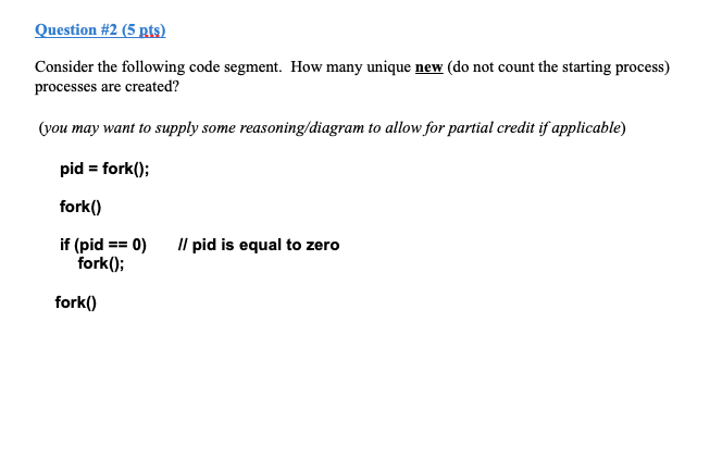 Solved Question #2 (5 pts) Consider the following code | Chegg.com