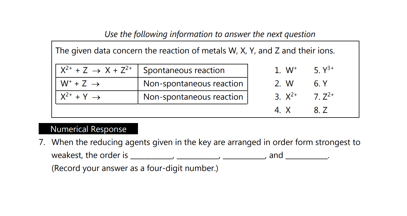 Solved Use the following information to answer the next | Chegg.com