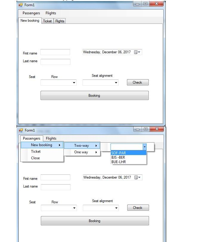 Form1 Passengers Flights New booking Ticket Flights | Chegg.com