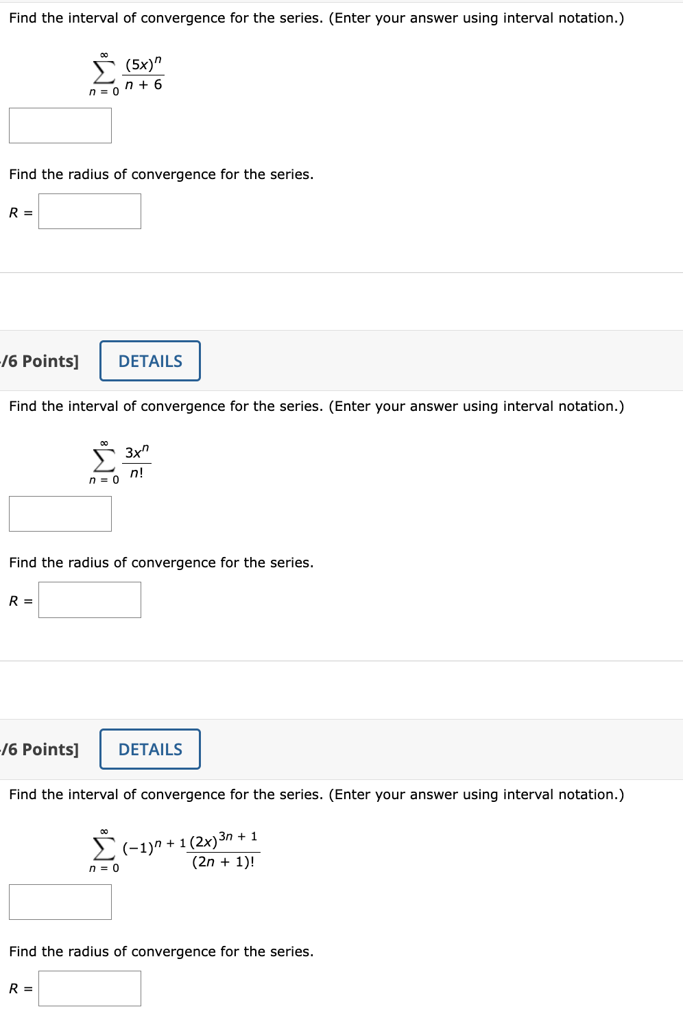 Solved Find the interval of convergence for the series. | Chegg.com