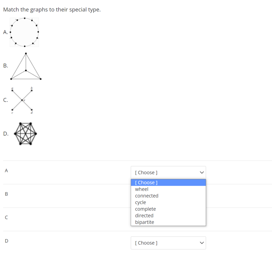 Solved Match the graphs to their special type. | Chegg.com