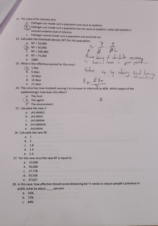 Solved RO for density-dependent transmission is equal to: RO | Chegg.com