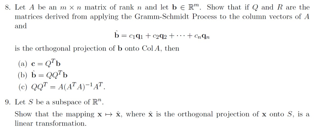 8 Let A Be An M X N Matrix Of Rank N And Let B Rm 