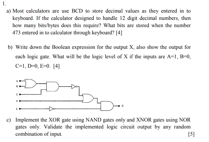 Solved 1. a) Most calculators are use BCD to store decimal | Chegg.com Solved 1. a) Most calculators are use BCD to store decimal | Chegg.com