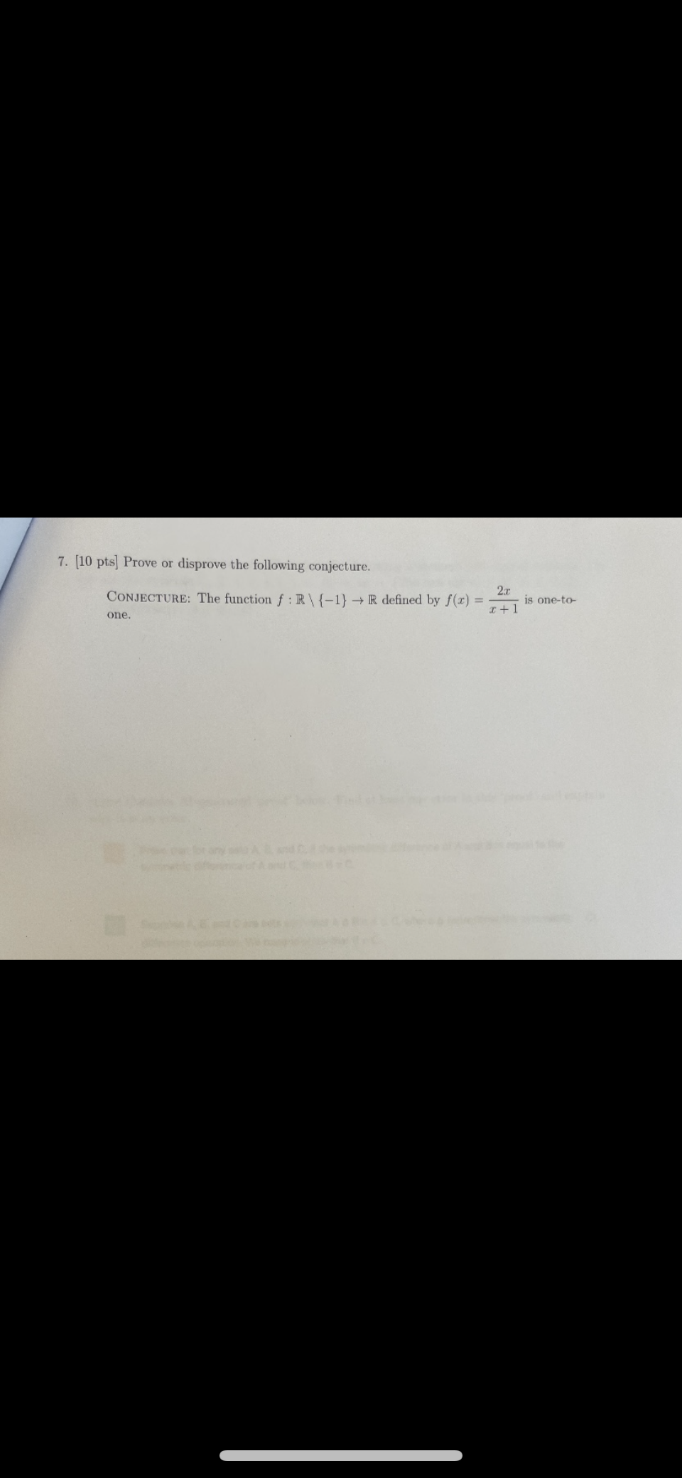 Solved 7. [10 pts] Prove or disprove the following | Chegg.com