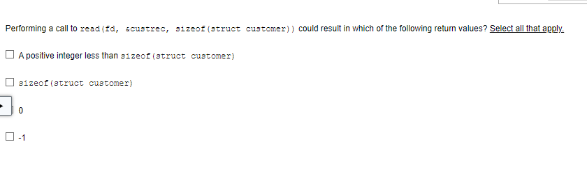 Solved Performing a call to read (fd, scustrec, sizeof | Chegg.com Solved Performing a call to read (fd, scustrec, sizeof | Chegg.com