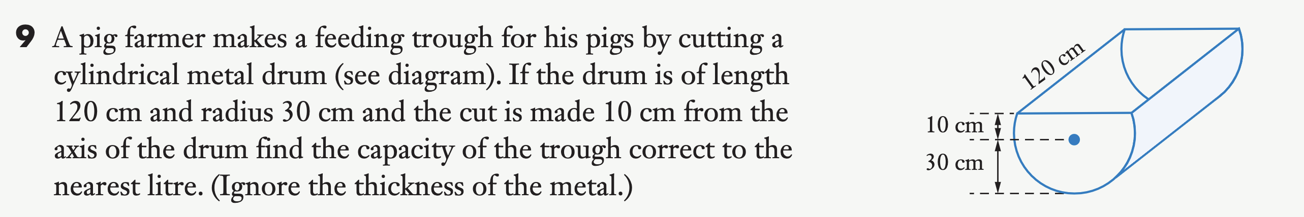 Solved 9 A pig farmer makes a feeding trough for his pigs by | Chegg.com