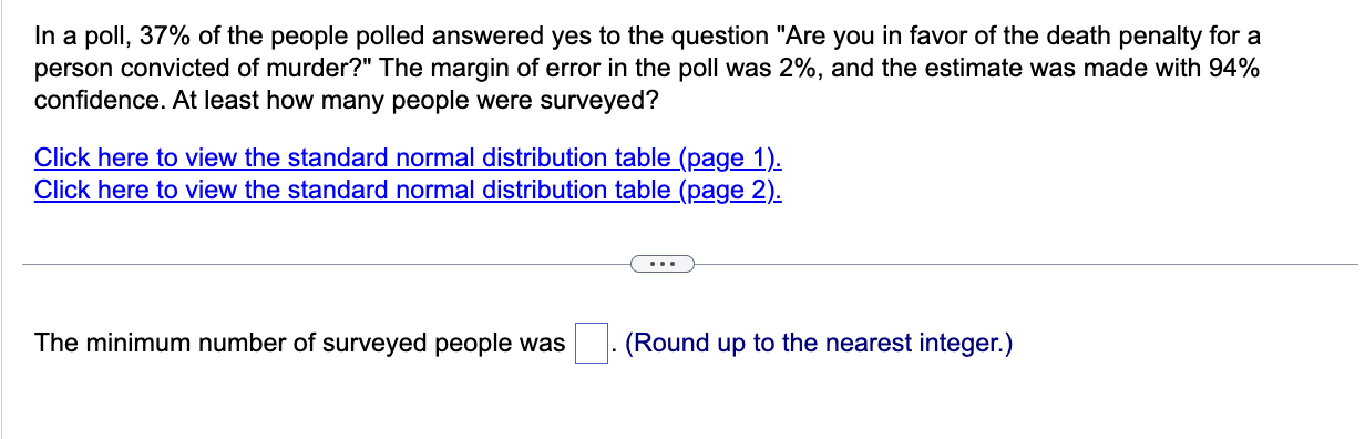 Solved In a poll, 37% of the people polled answered yes to | Chegg.com