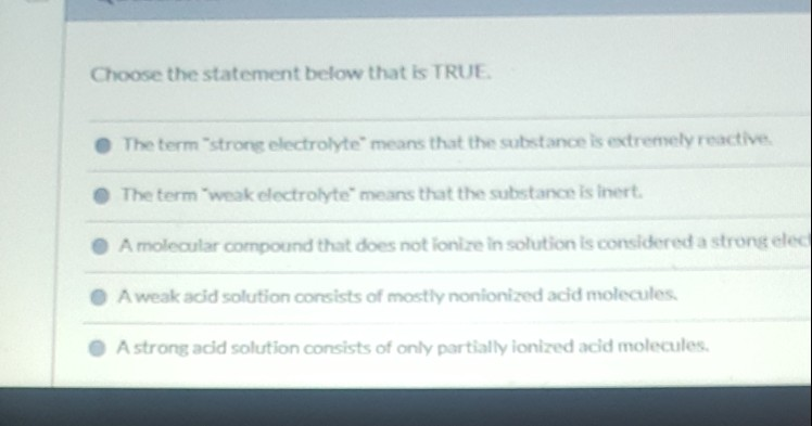 Solved Choose the statement below that is TRUE The term | Chegg.com