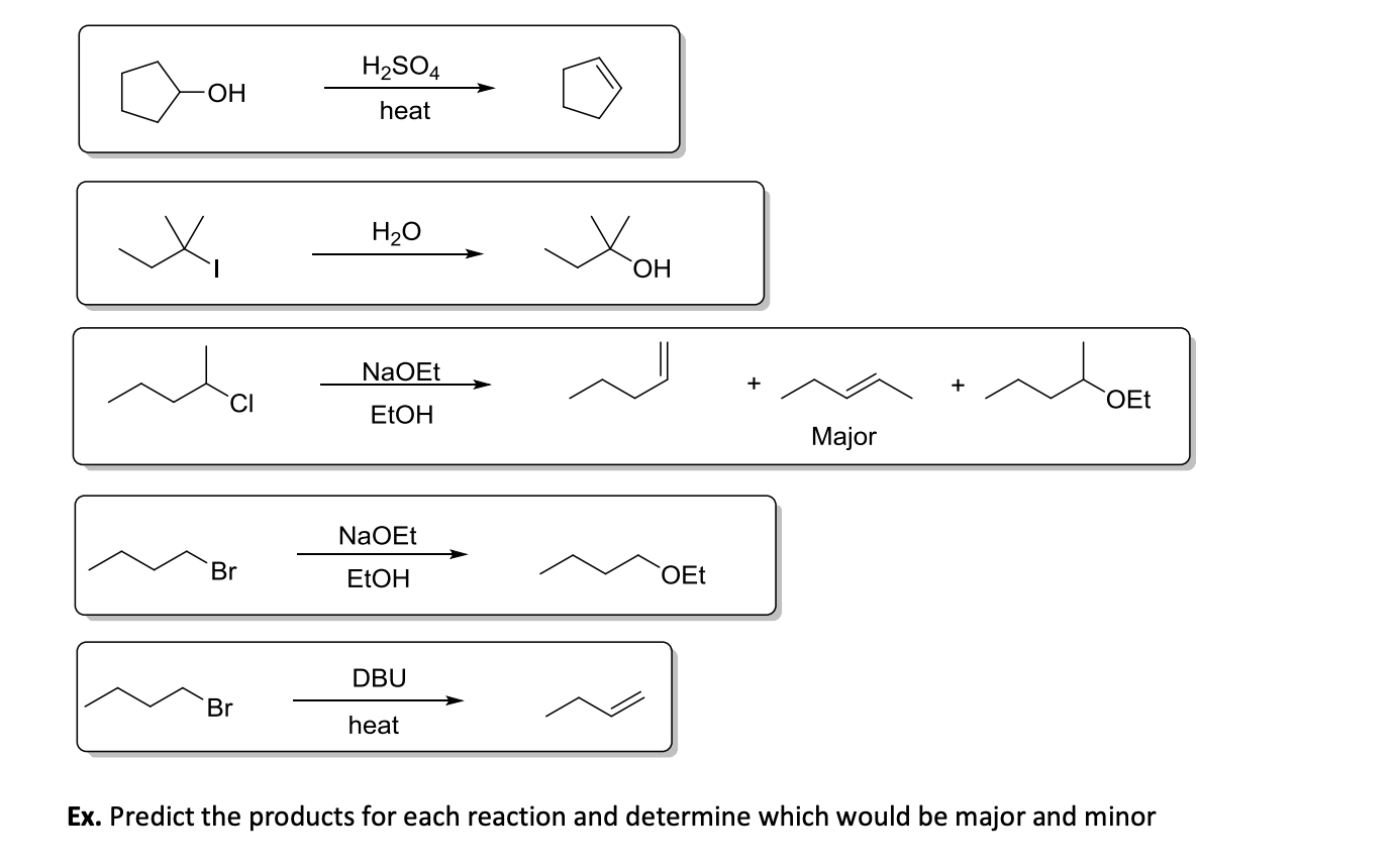 Solved H2SO4 heat х, но, NaOEt + + ~ OEt EtOH Major NaOEt M | Chegg.com