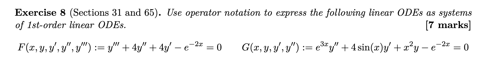 Solved Exercise 8 (Sections 31 and 65). Use operator | Chegg.com