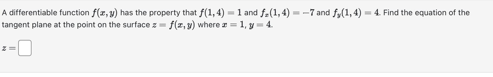 Solved differentiable function f(x,y) has the property that | Chegg.com