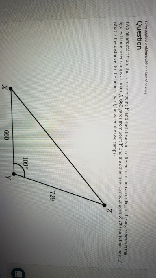 Solved Solve applied problems with the law of cosines | Chegg.com