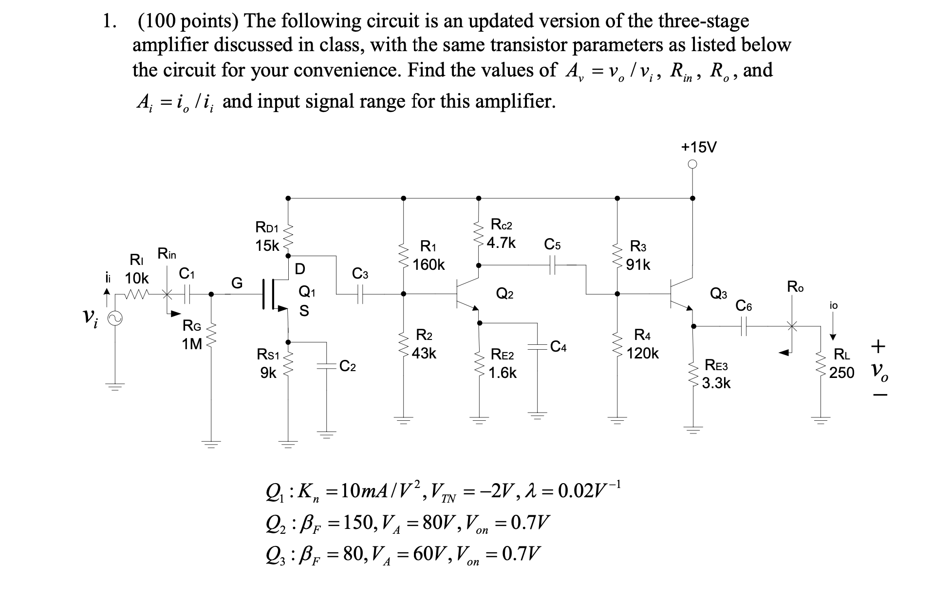 Solved 1 100 Points The Following Circuit Is An Updated 