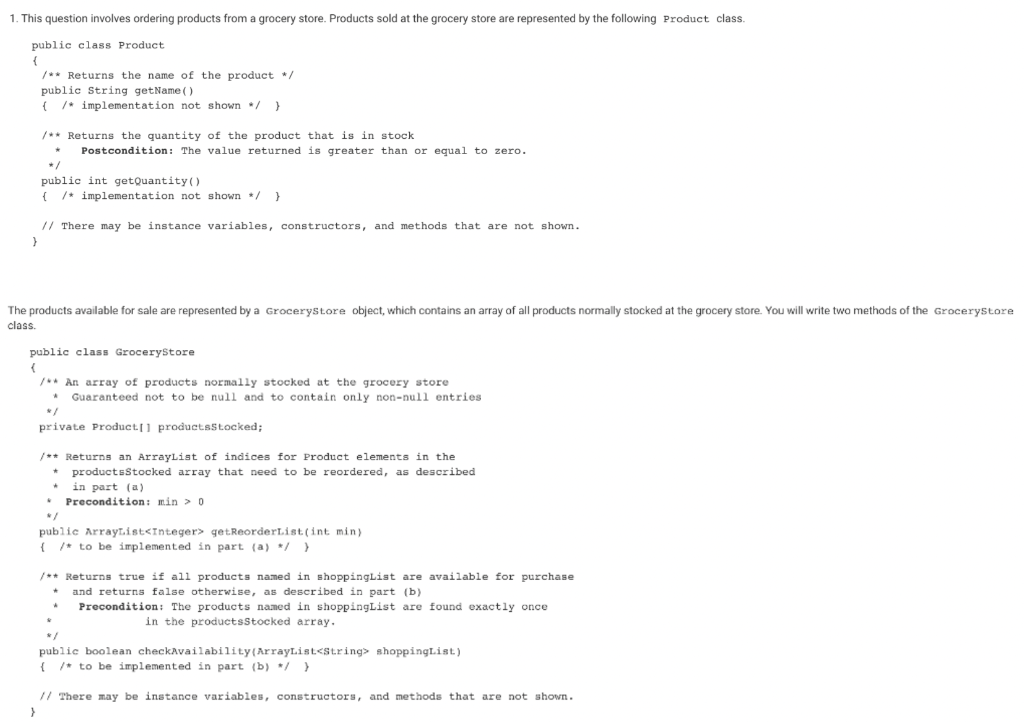 Solved 1. This question involves ordering products from a | Chegg.com