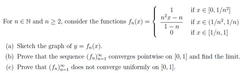 Solved For n∈N and n≥2, consider the functions | Chegg.com
