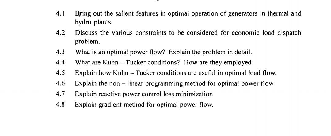 Solved 4.1 Bring out the salient features in optimal | Chegg.com