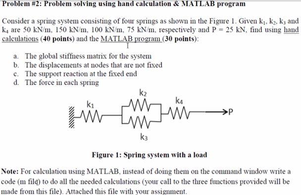 Solved Problem #2: Problem solving using hand calculation & | Chegg.com