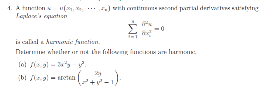 Solved 4. A function u= u(21, 22, ... ,In) with continuous | Chegg.com