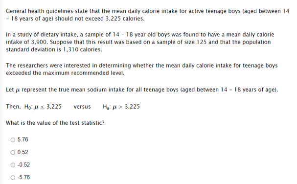 Solved General health guidelines state that the mean daily | Chegg.com