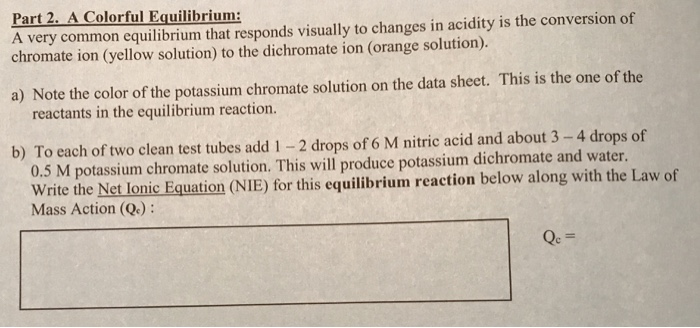 Solved Part 2. A Colorful Equilibrium: A very common | Chegg.com