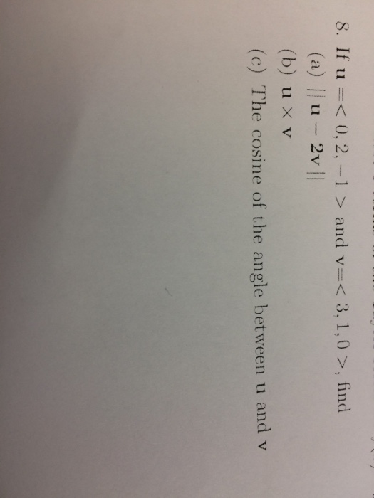 Solved If u = and v = , find (a) || u - | Chegg.com