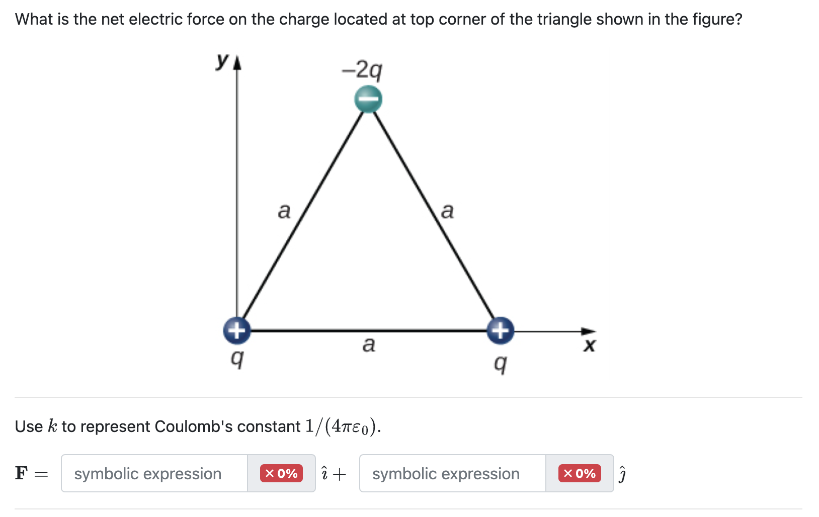 Solved What is the net electric force on the charge located | Chegg.com