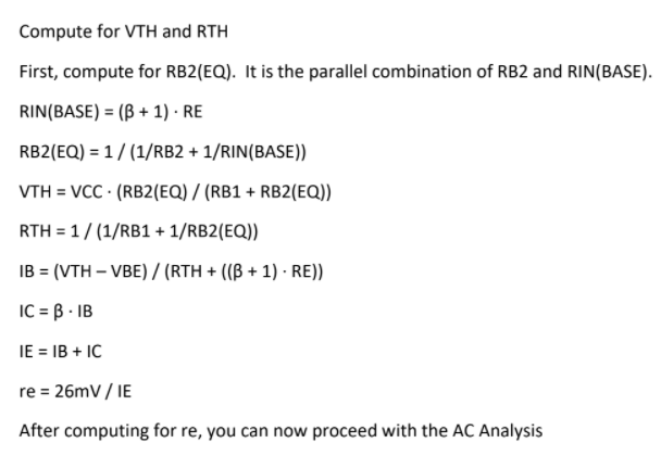 Solved Compute for VTH and RTH First, compute for RB2(EQ). | Chegg.com