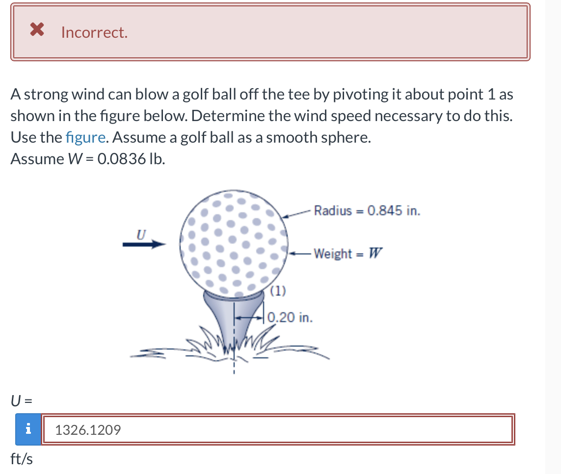 Solved A strong wind can blow a golf ball off the tee by | Chegg.com