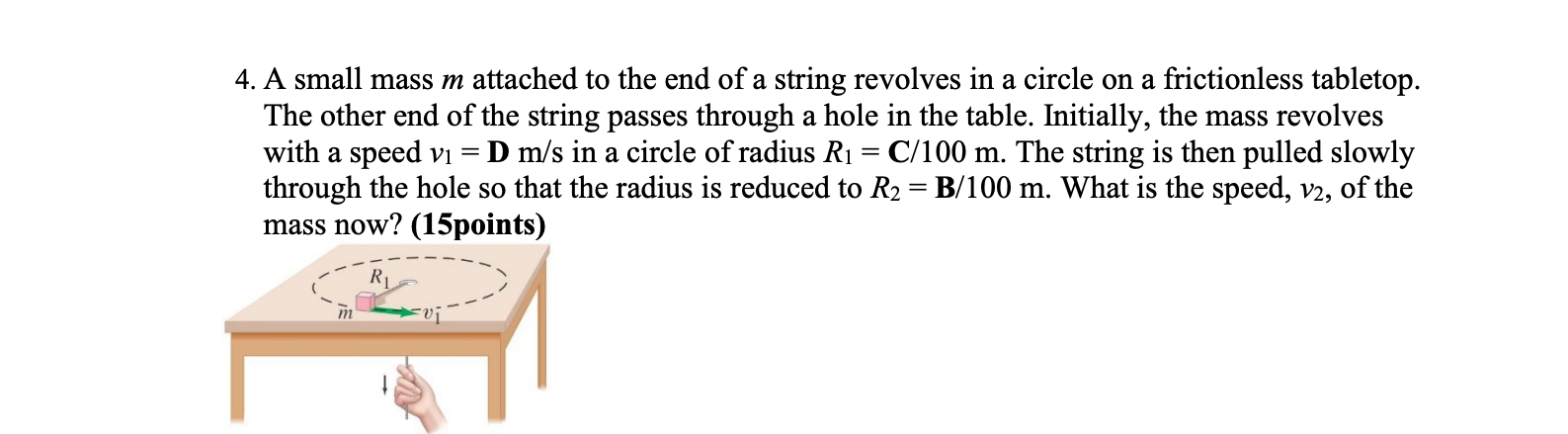 Solved 4. A small mass m attached to the end of a string | Chegg.com