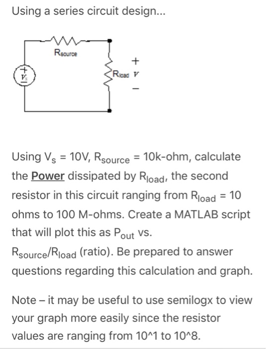 Solved Using a series circuit design... Rsouroe Rpad V Using | Chegg.com