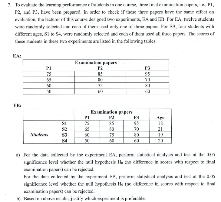 Solved 7. To evaluate the learning performance of students | Chegg.com