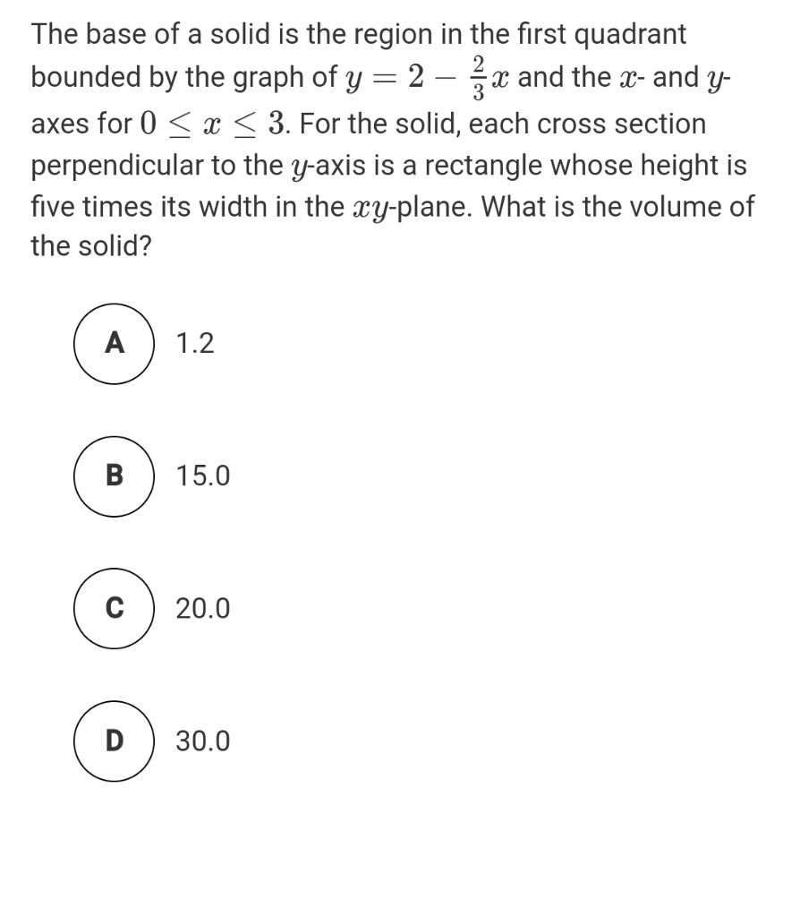 Solved The base of a solid is the region in the first | Chegg.com