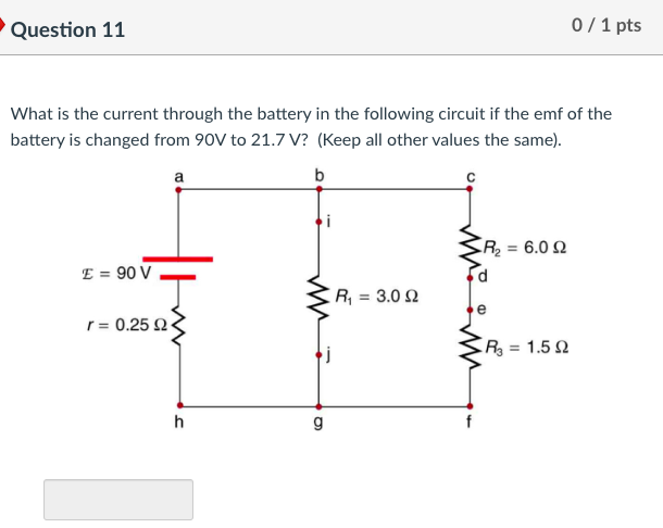 Solved What is the current through the battery in the | Chegg.com