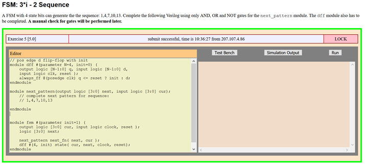 FSM: 3*i - 2 Sequence A FSM with 4 state bits can | Chegg.com