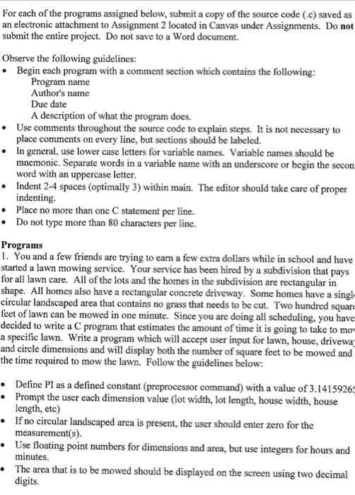 Solved For each of the programs assigned below, submit a | Chegg.com