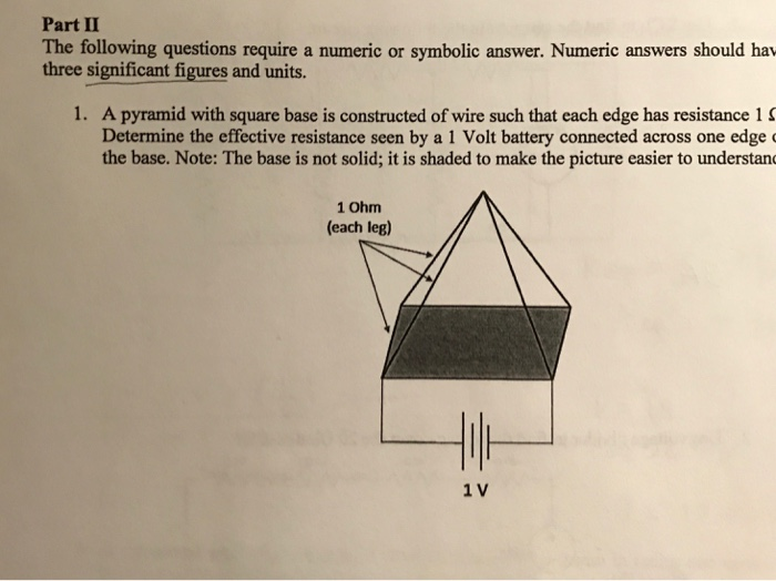 Solved Part II The following questions require a numeric or | Chegg.com
