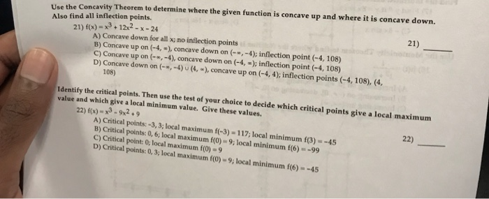 Solved Use the Concavity Theorem to determine where the | Chegg.com