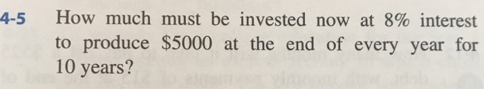 Solved How much must be invested now at 8% interest to | Chegg.com