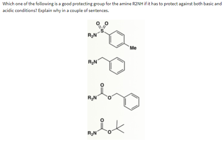 Solved Which one of the following is a good protecting group | Chegg.com