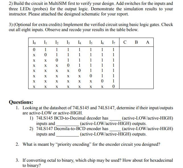 Solved 2) Build the circuit in MultiSIM first to verify your | Chegg.com