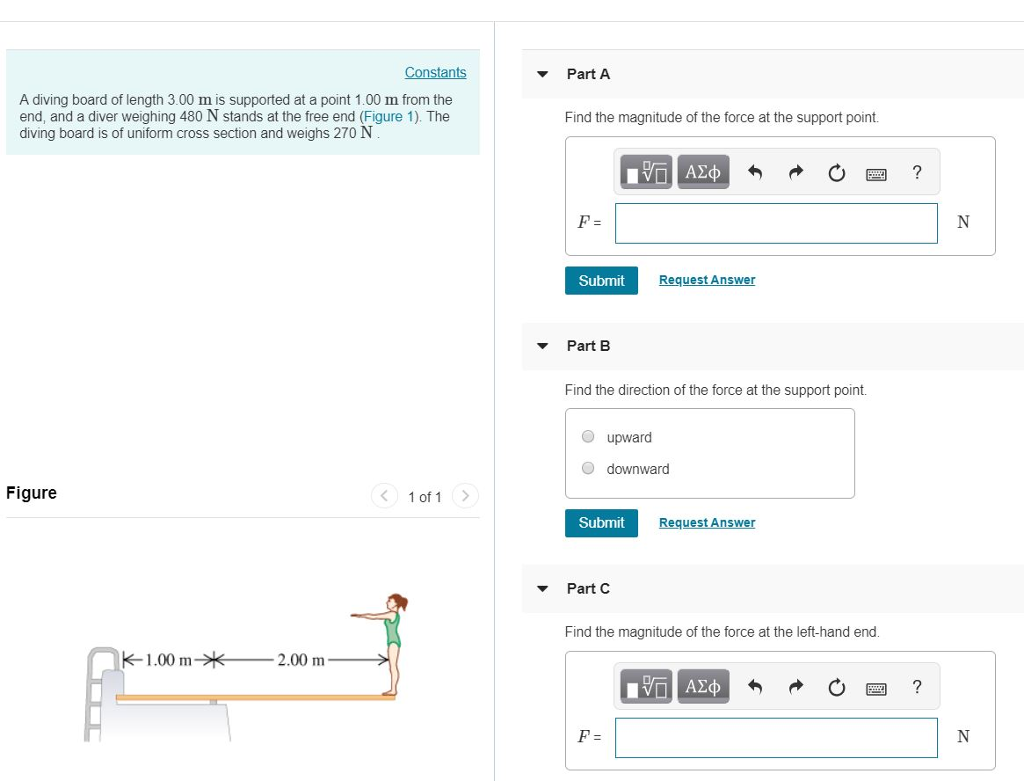 Solved Constants Part A A diving board of length 3.00 m is | Chegg.com