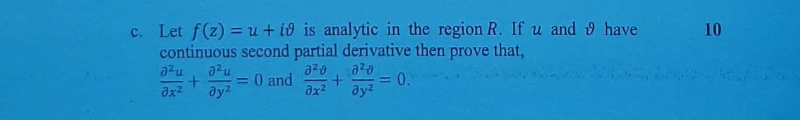 Solved c. Let f(z)=u+iϑ is analytic in the region R. If u | Chegg.com