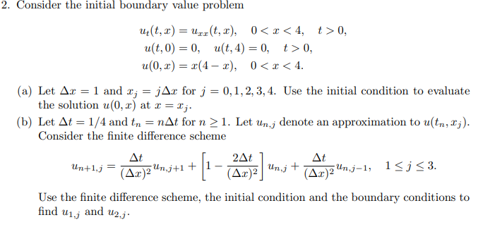 Solved 2. Consider the initial boundary value problem | Chegg.com